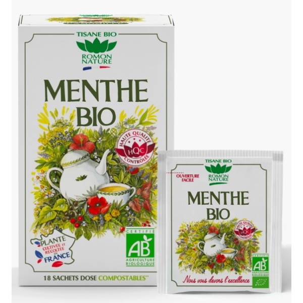Tisane bio Menthe marque Romon Nature